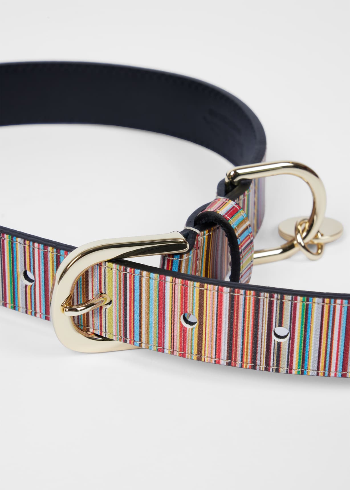 'Signature Stripe' Calf Leather Dog Collar Medium/Large