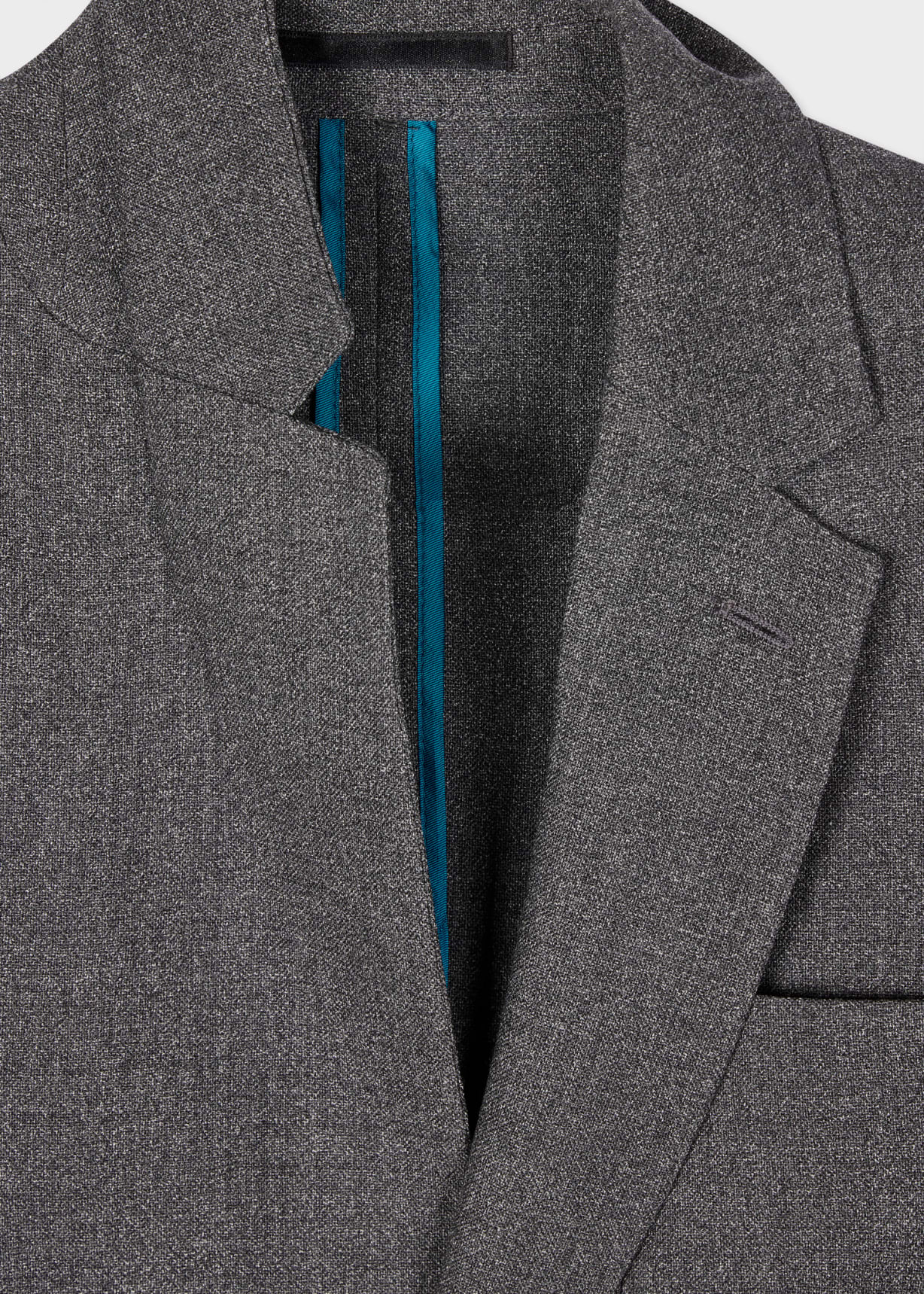 Men's Grey Wool Unlined Patch-Pocket Blazer