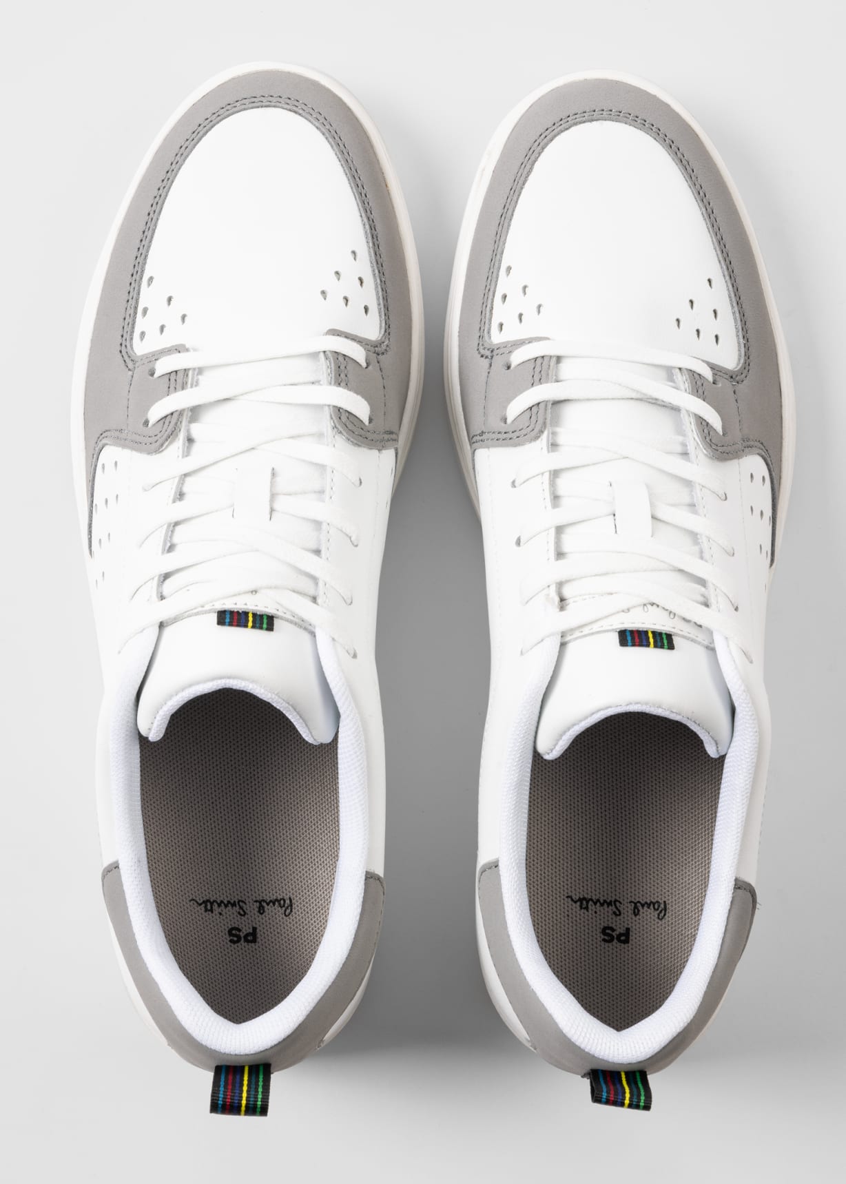 Men's White and Grey 'Cosmo' Trainers