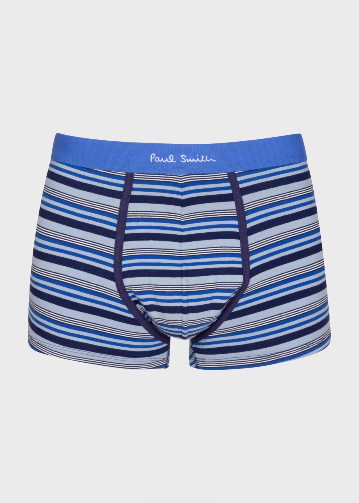 Men's Cotton-Blend Navy Stripe Mixed Boxer Briefs Three Pack