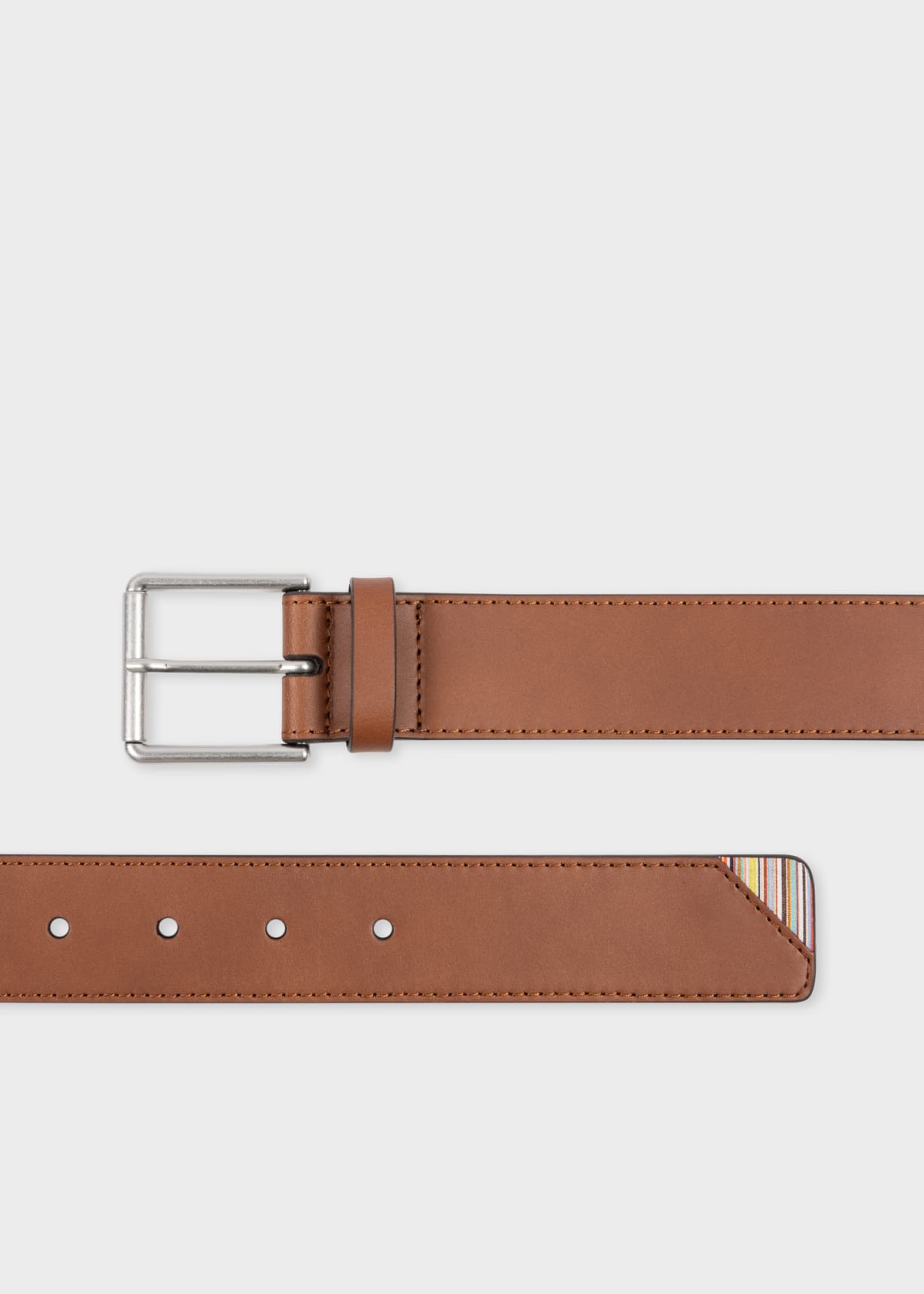 Men's Tan 'Signature Stripe' Corner Belt