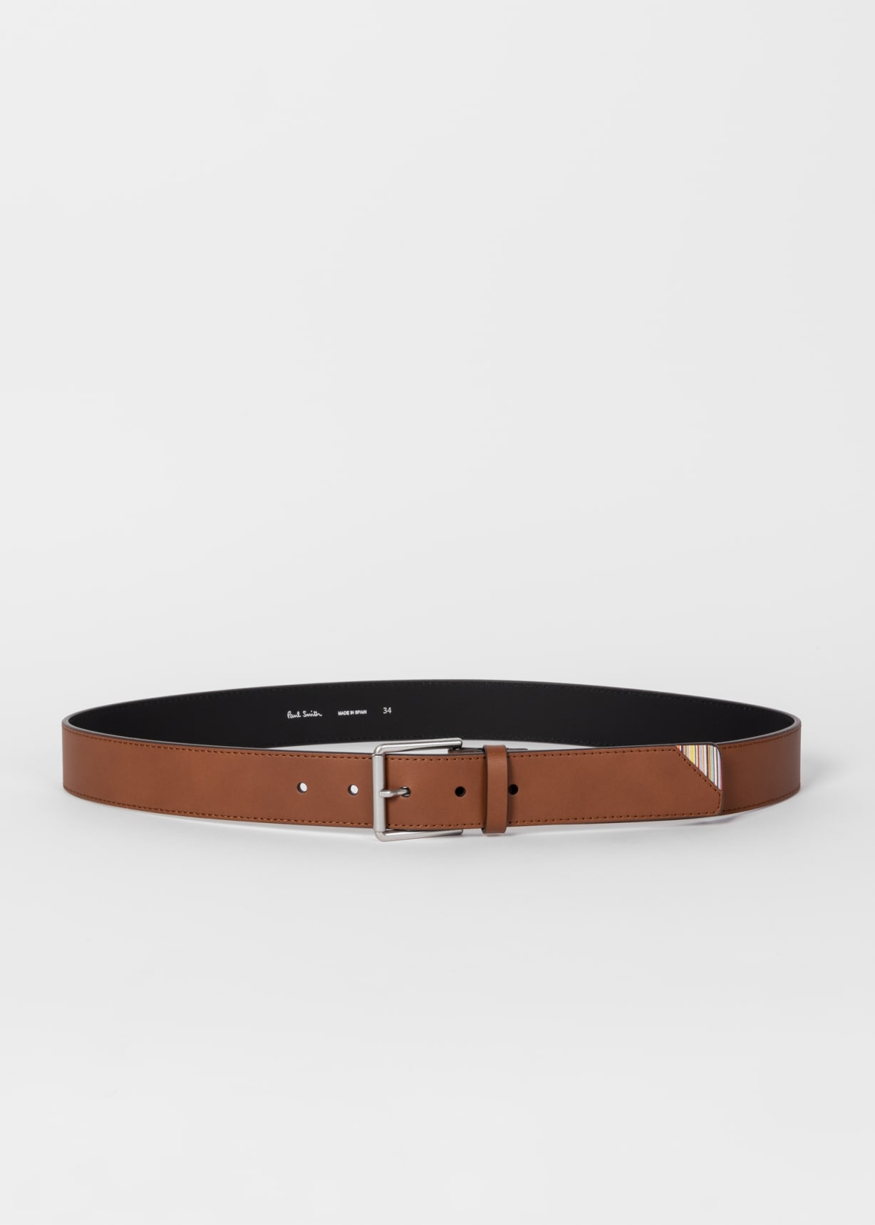 Men's Tan 'Signature Stripe' Corner Belt
