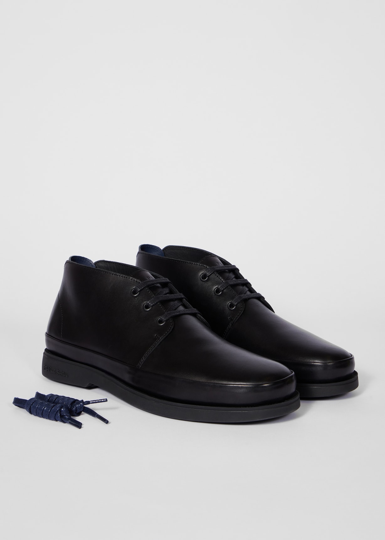 Men's Black Leather 'Crane' Chukka Boots