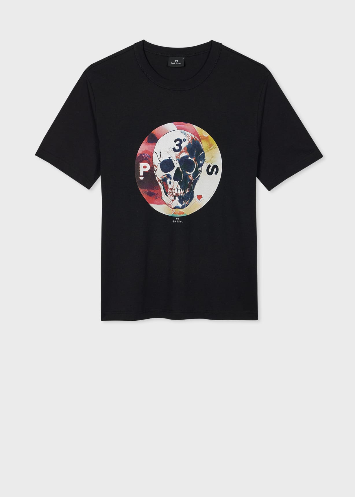 Black 'Skull' Print T-Shirt