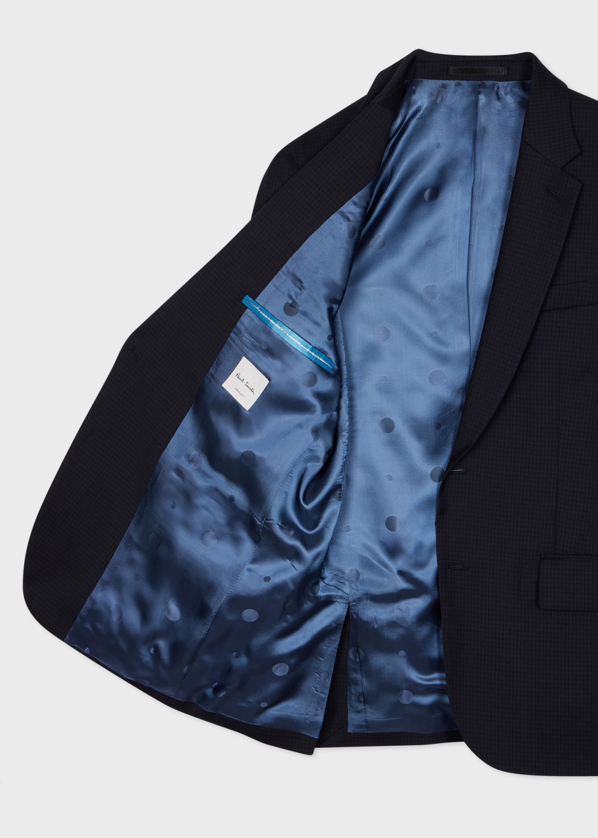 Men's The Soho - Tailored-Fit Navy Tonal Check Wool Suit