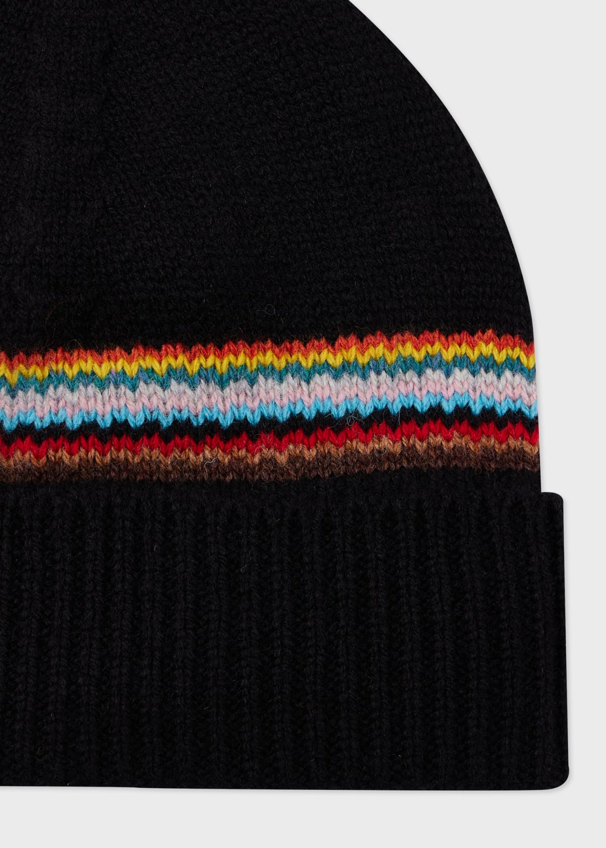 Men's Black 'Signature Stripe' Block Beanie