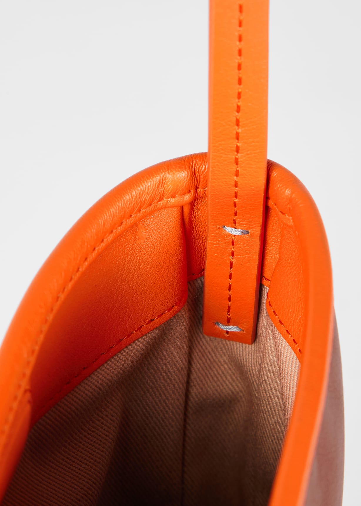 Pochette Homme Brun Roux Colour-Block en Cuir