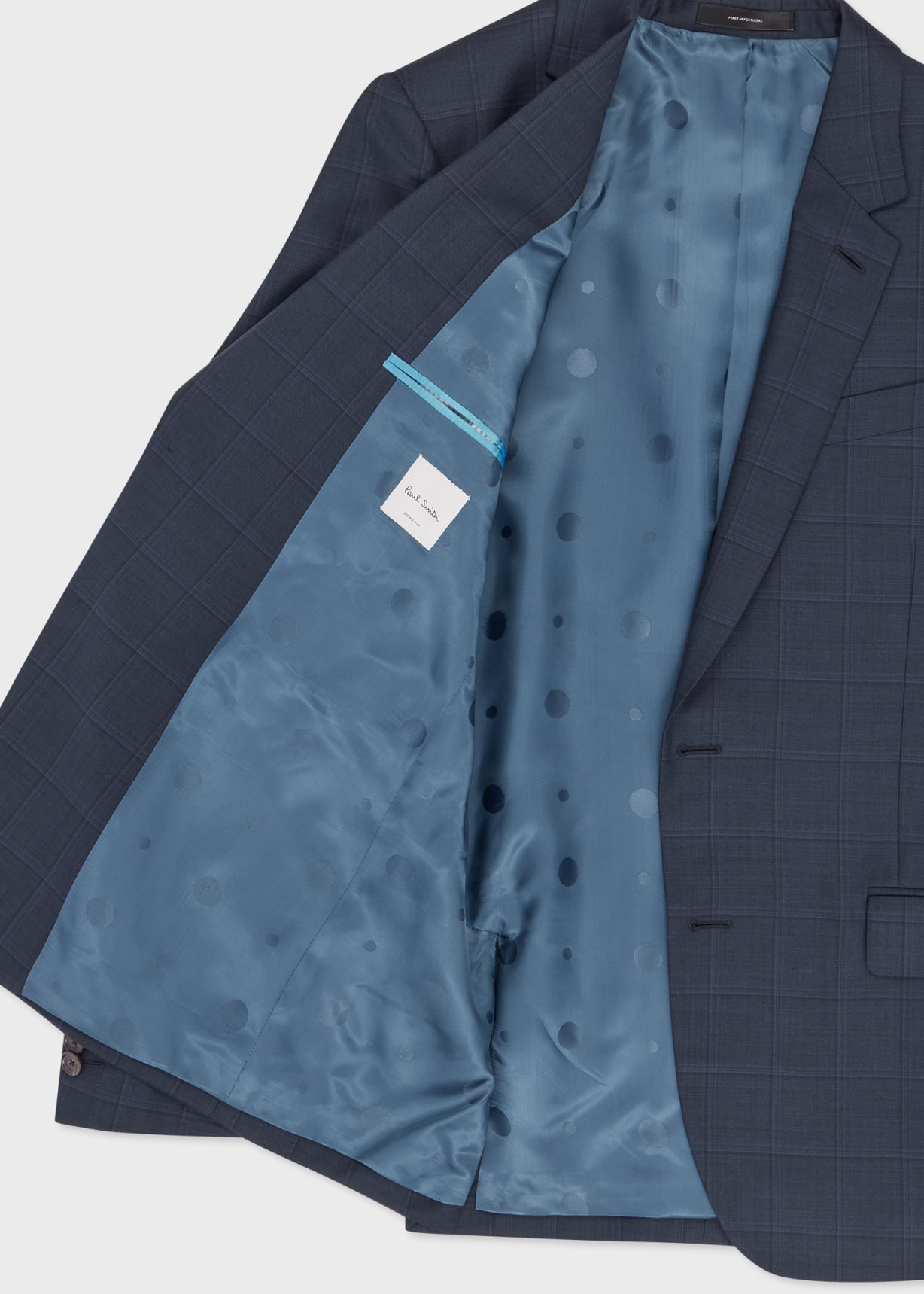 The Soho - Tailored-Fit Slate Blue Check Wool Suit