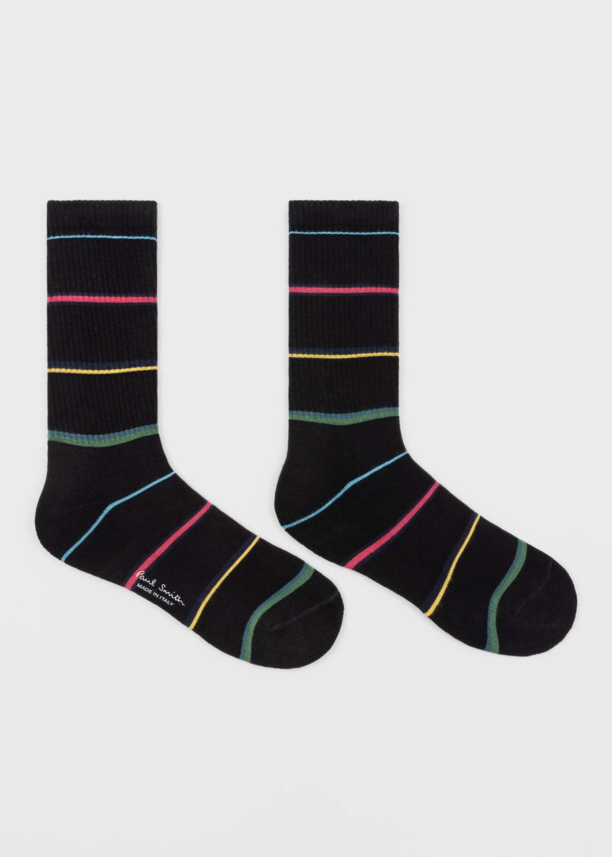 Men's Black Multicolour Stripe Socks