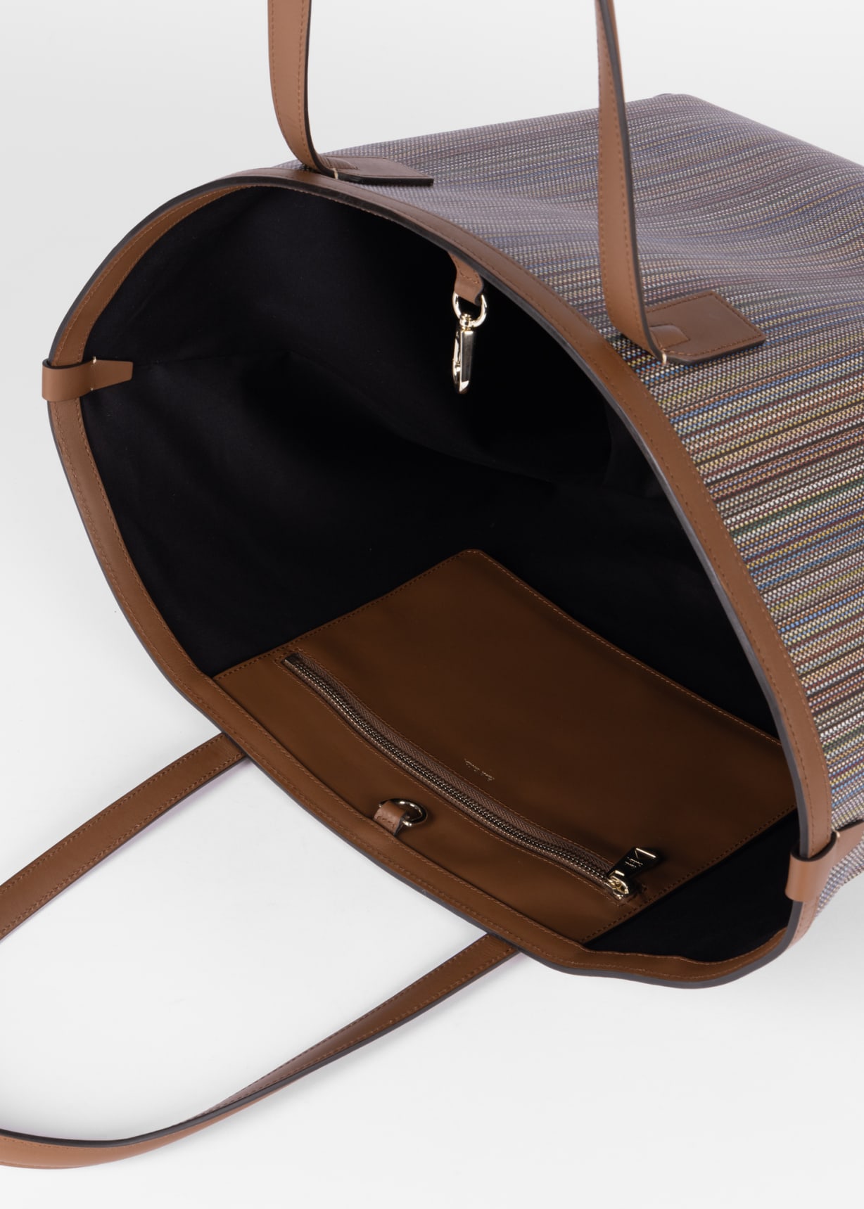 'Signature Stripe' Coated Canvas Tote Bag
