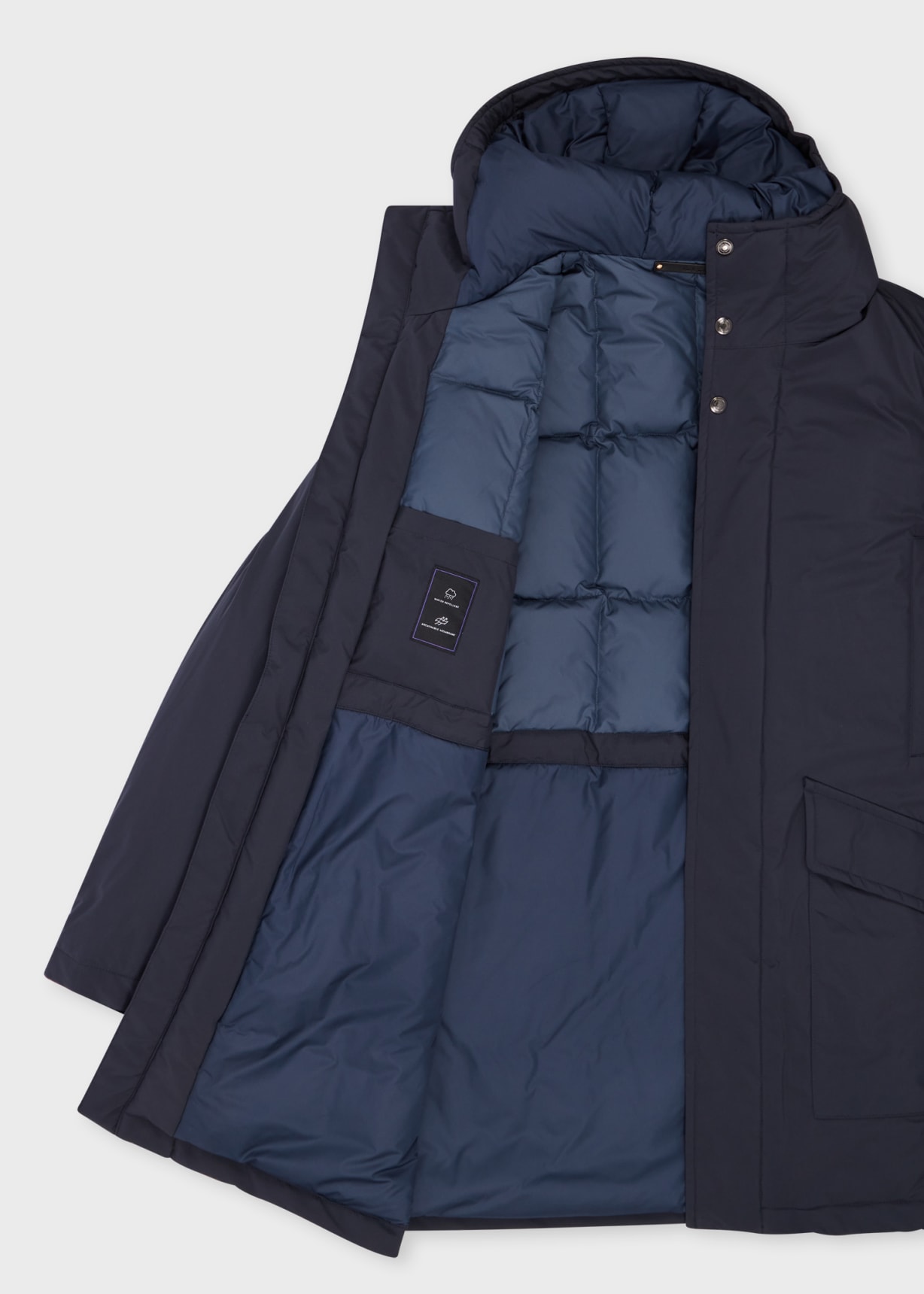 Men's Navy Two-Layer Recycled Polyester-Blend Down Parka