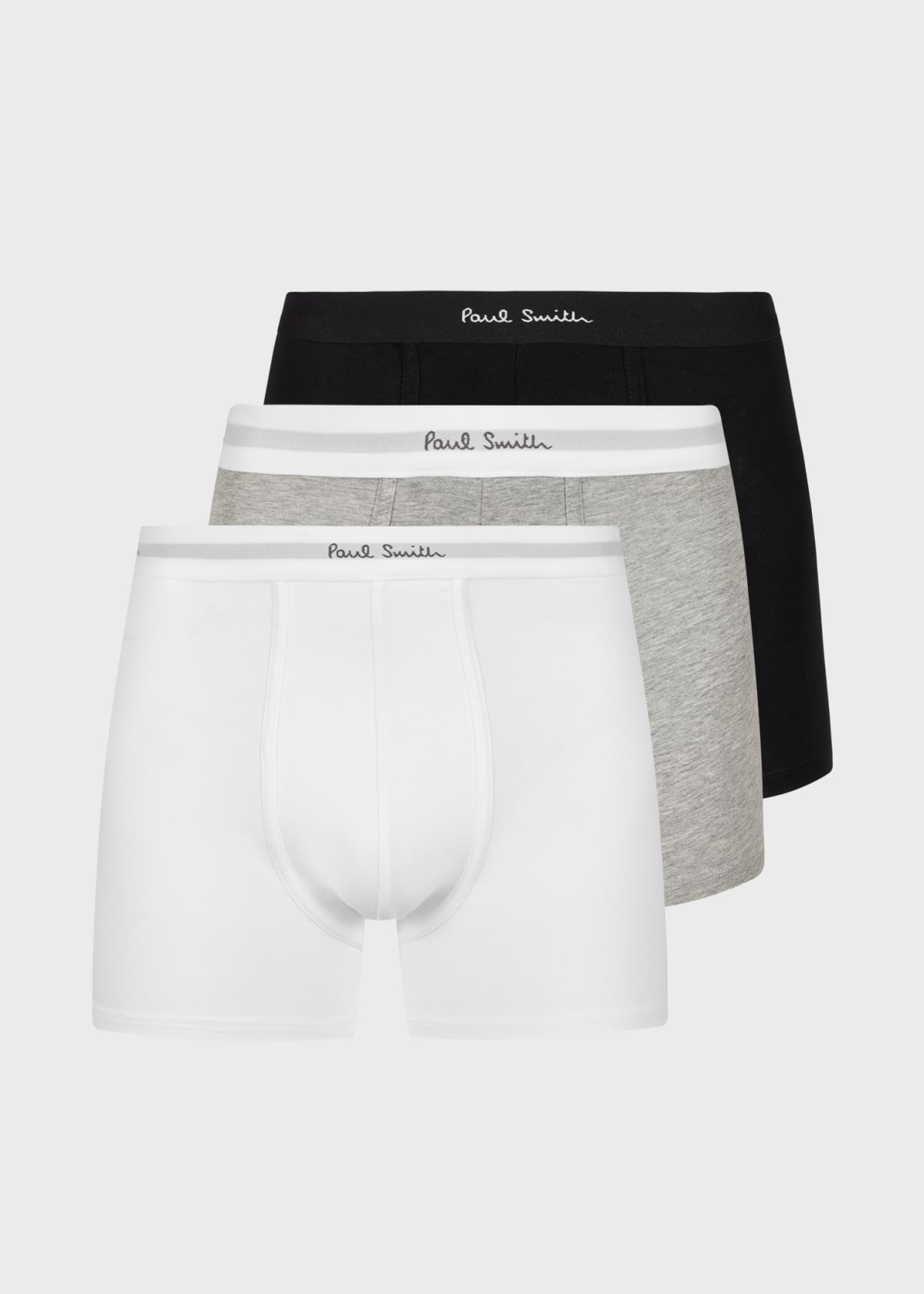 Men's Long Plain Boxer Briefs Three Pack