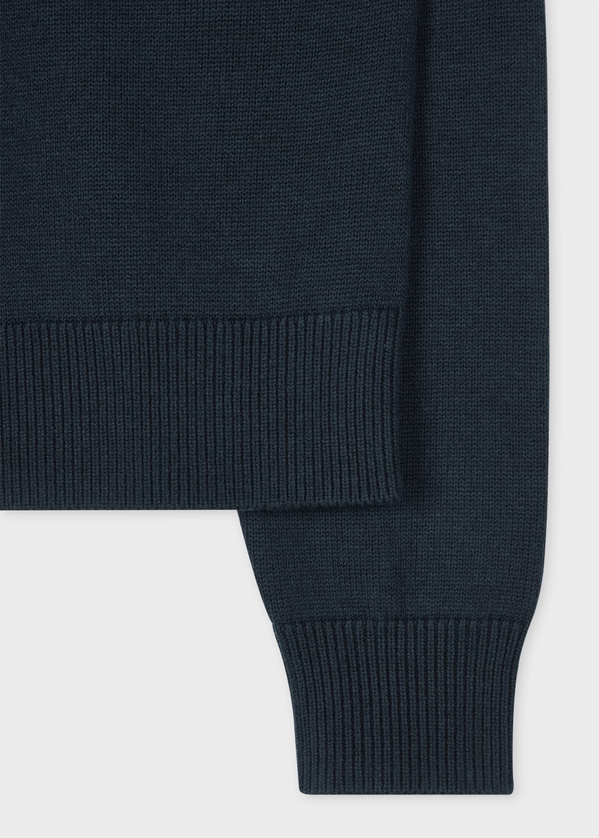 Women's Navy Contrast-Stitched Placket Knitted Merino Cardigan