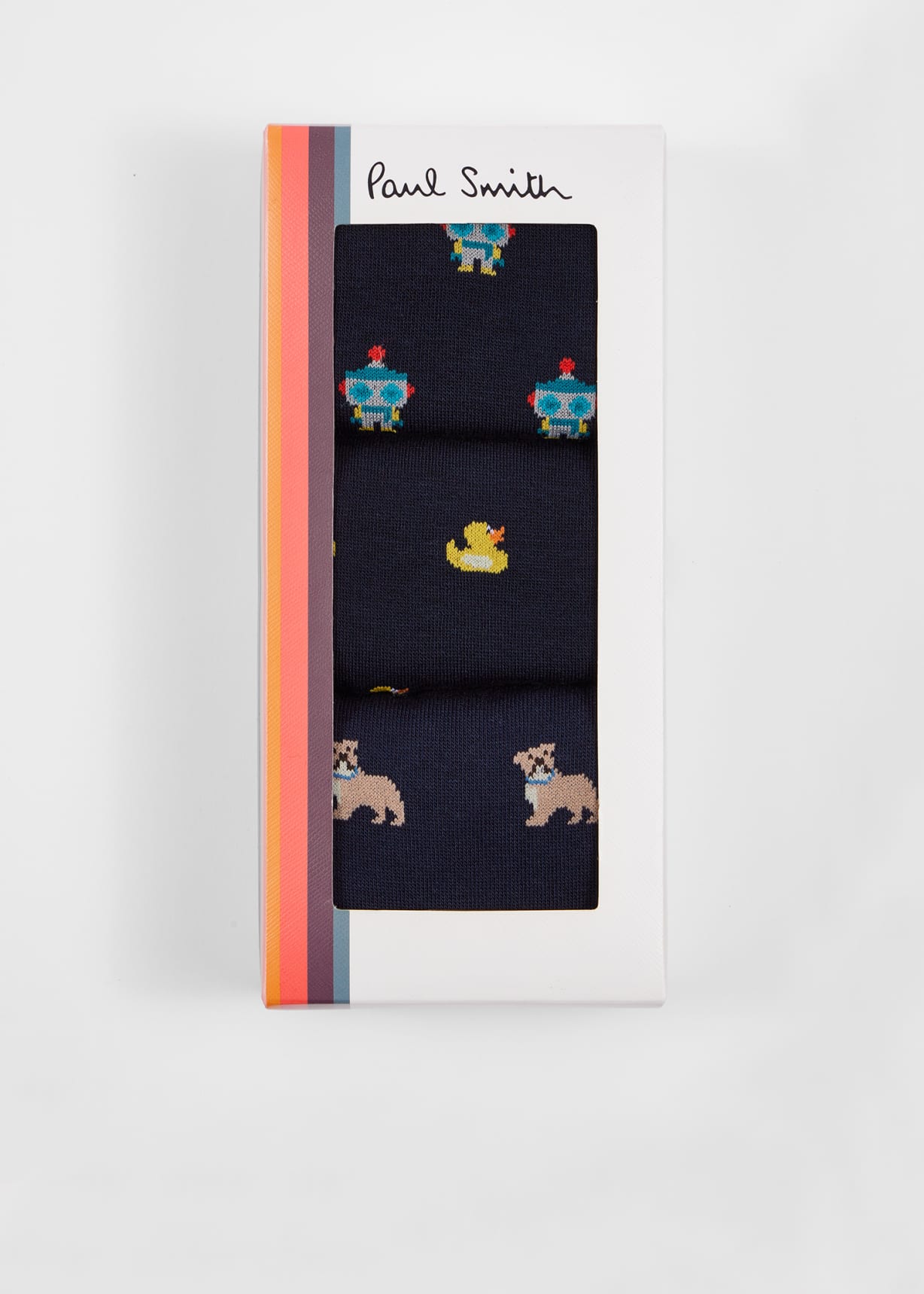 Men's Mixed 'Novelty' Robot Motif Socks Three Pack