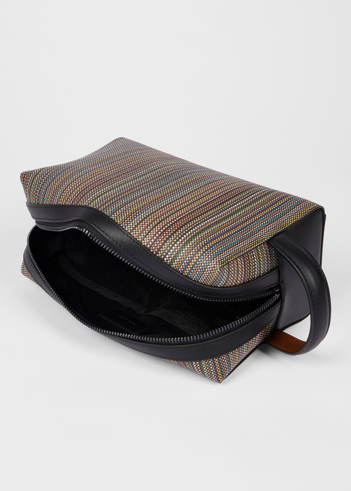 'Signature Stripe' Coated Canvas Wash Bag