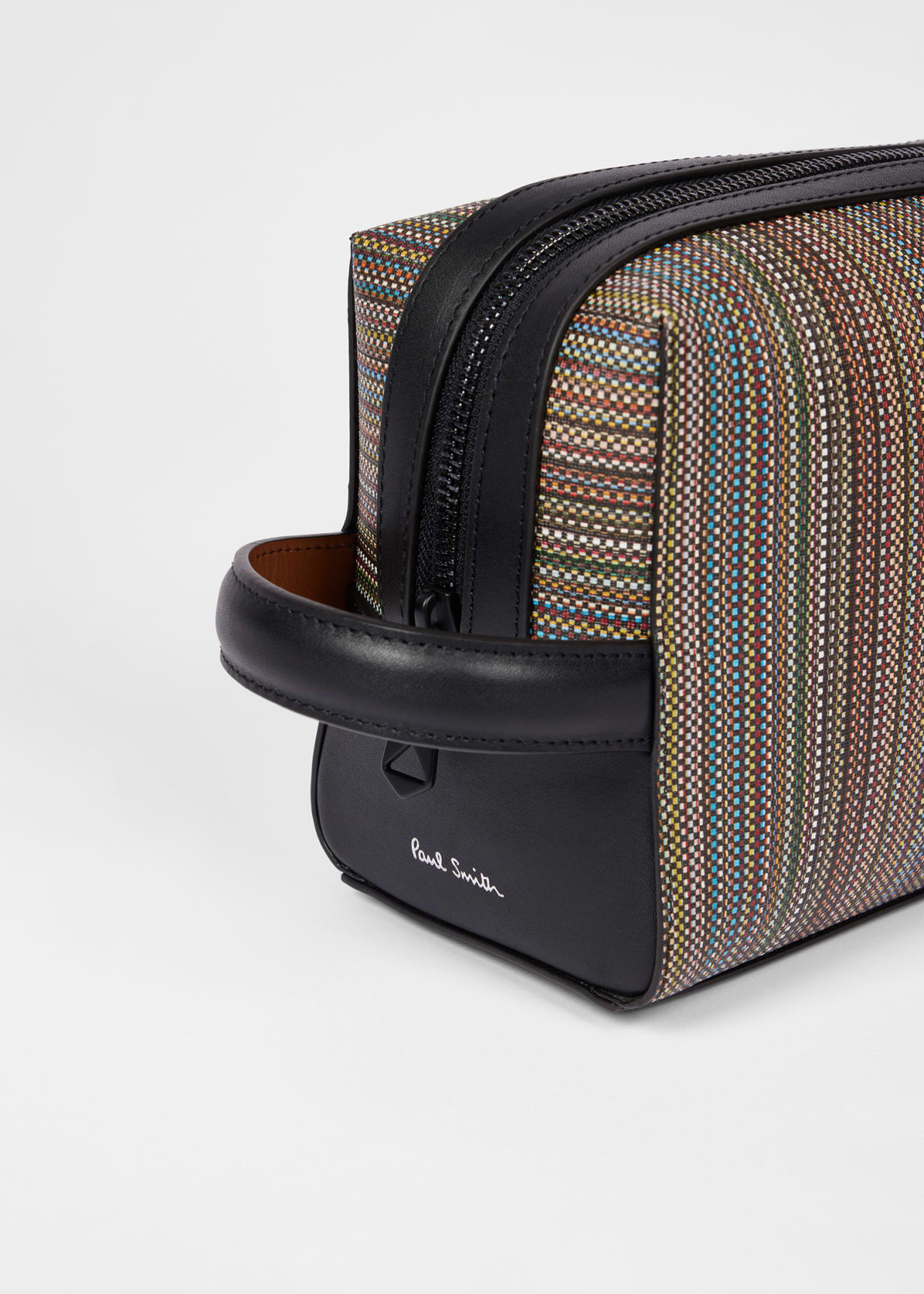 'Signature Stripe' Coated Canvas Wash Bag