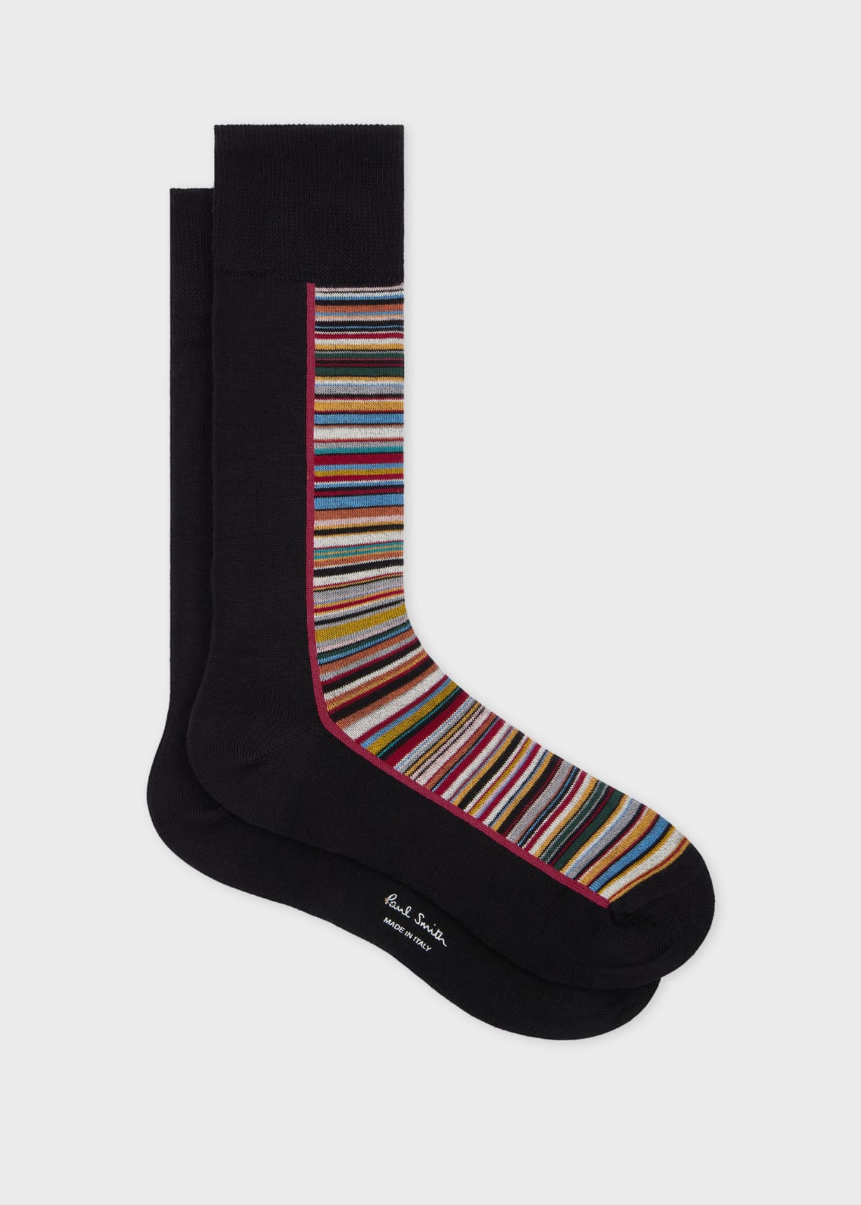 Black 'Signature Stripe' Panel Socks