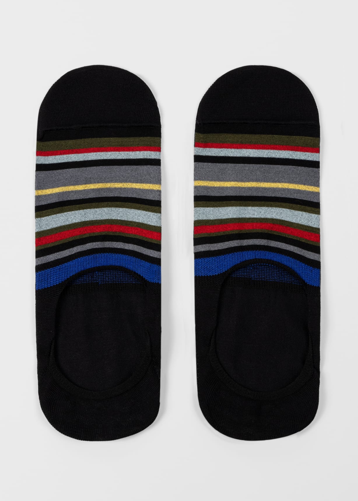 Men's Black Bold 'Signature Stripe' Loafer Socks