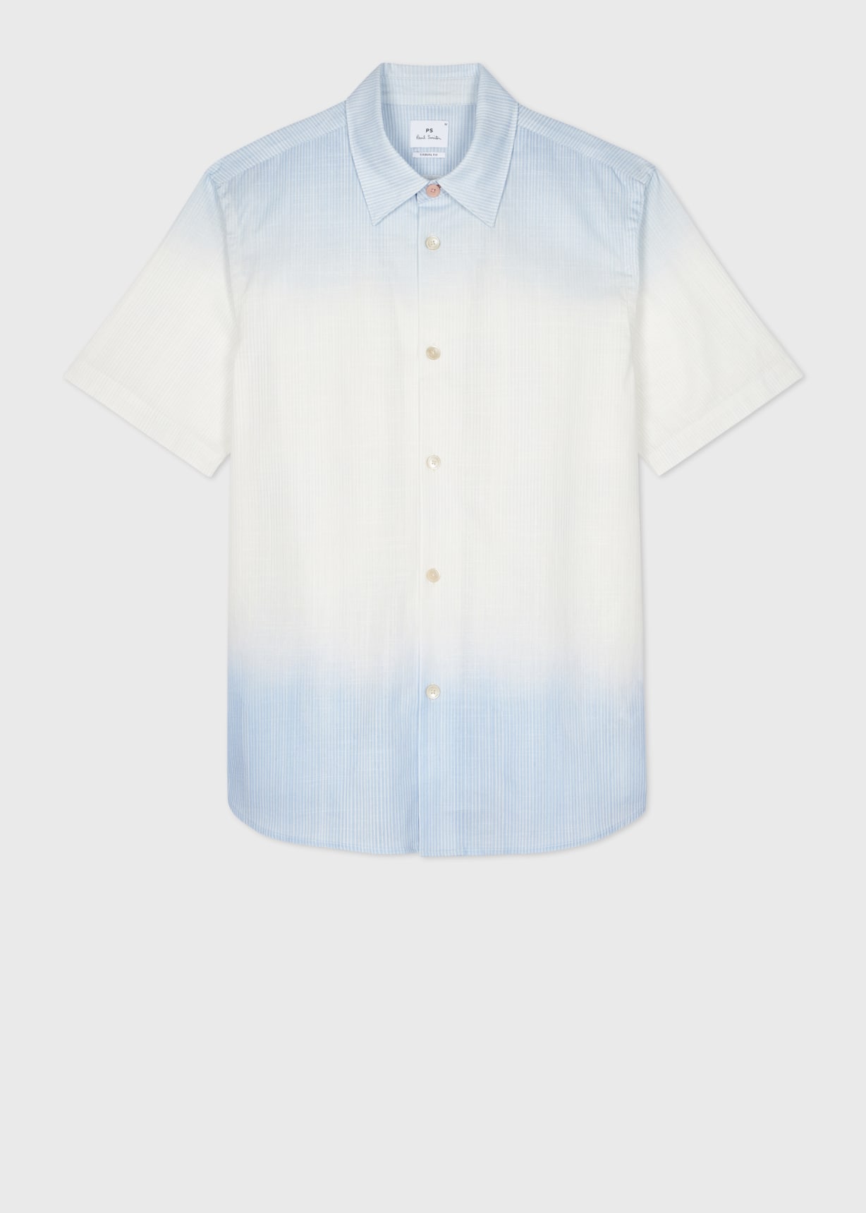 Men's Blue Ombre Stripe Cotton Shirt