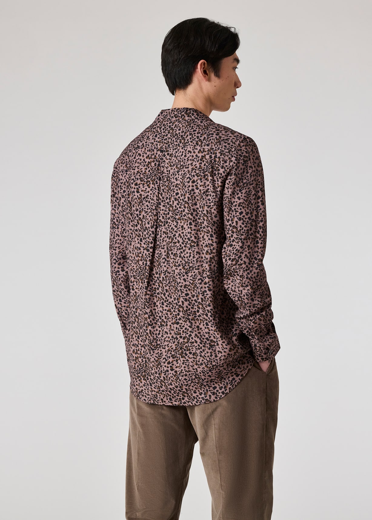 Dusky Pink 'Leopard' Print Viscose Shirt
