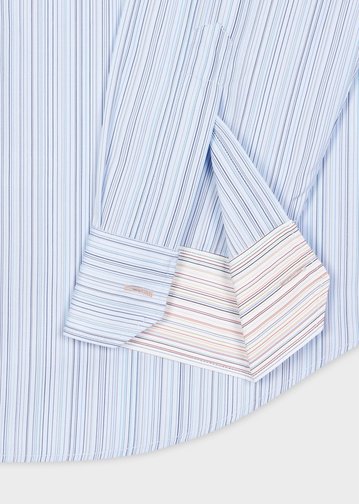 Men's Tailored-Fit Blue Subtle Stripe Cotton Shirt
