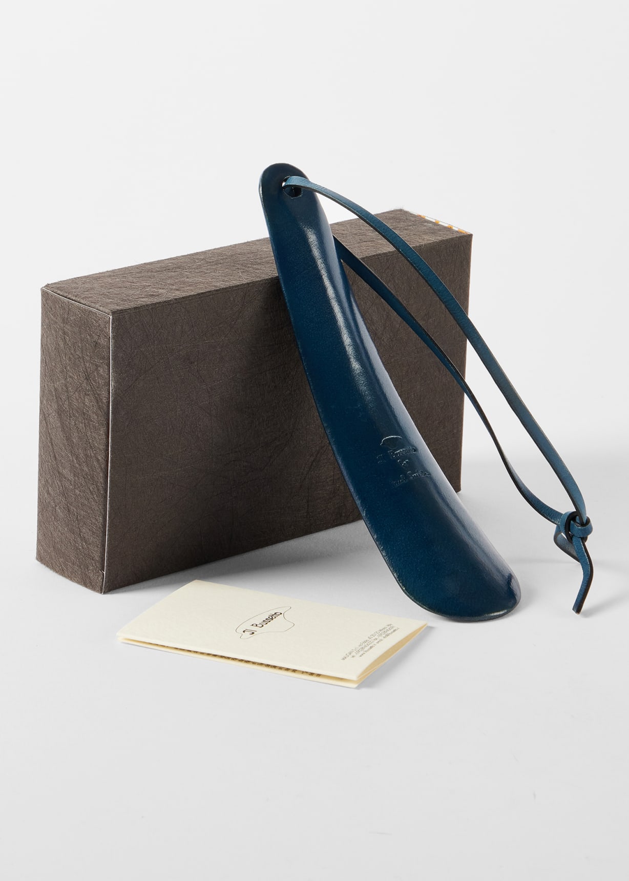 Il Bussetto for Paul Smith - Poseidon Blue Leather Small Shoehorn