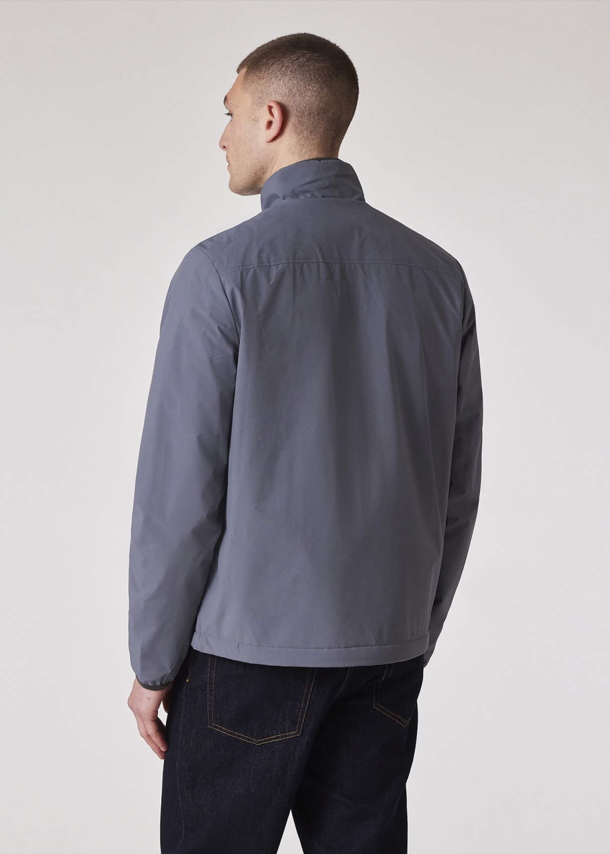 Men's Steel Grey Recycled-Polyester Windbreaker Jacket