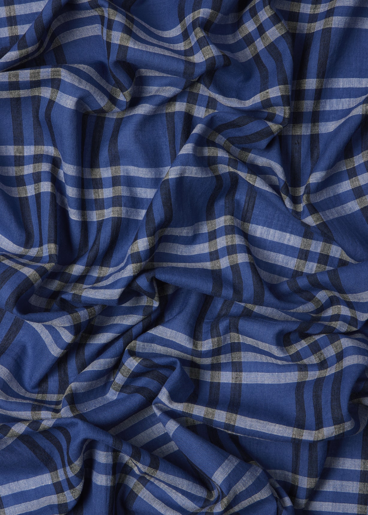 Blue 'Signature Stripe' Check Scarf