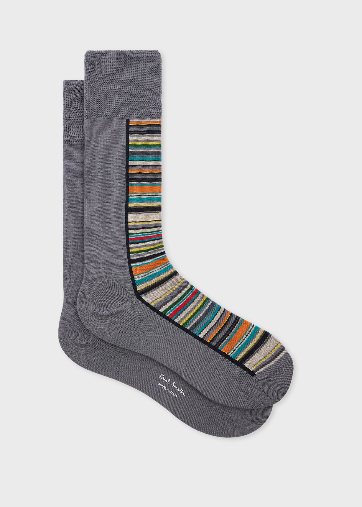 Grey 'Signature Stripe' Panel Socks