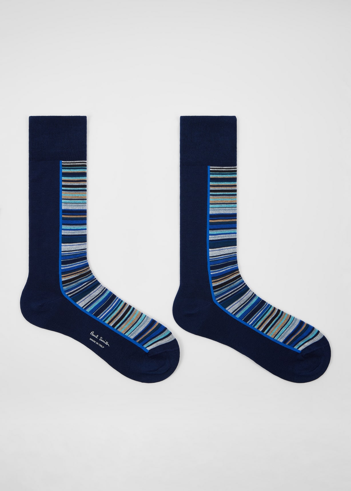 Dark Blue 'Signature Stripe' Panel Socks