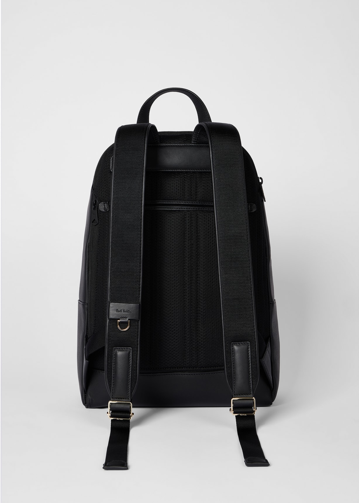 Men's Black Leather 'Signature Stripe' Trim Backpack