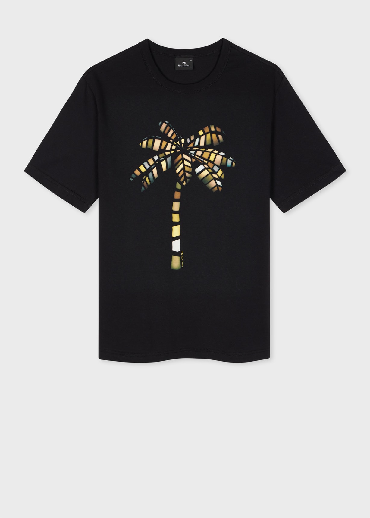 Men's Black 'Palm Tree' Print T-Shirt