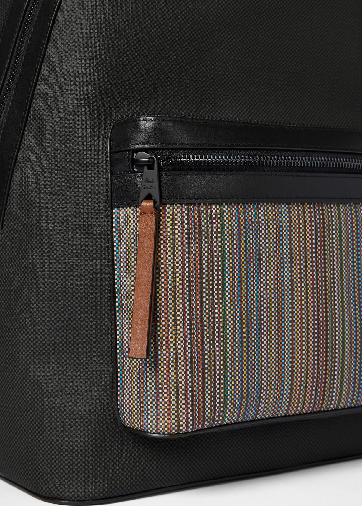 Coated Canvas 'Signature Stripe' Pocket Backpack