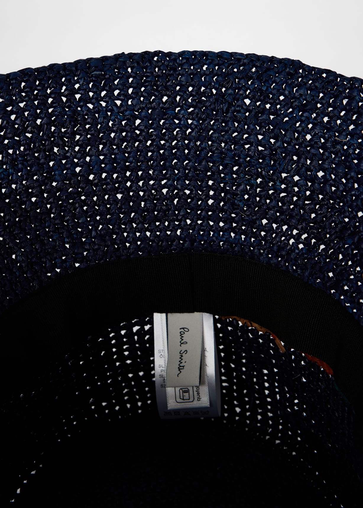 Women's Blue 'Signature Stripe' Trim Straw Hat