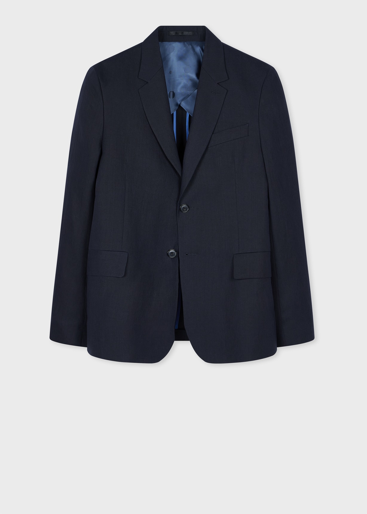 Men's Navy Linen Buggy-Lined Blazer