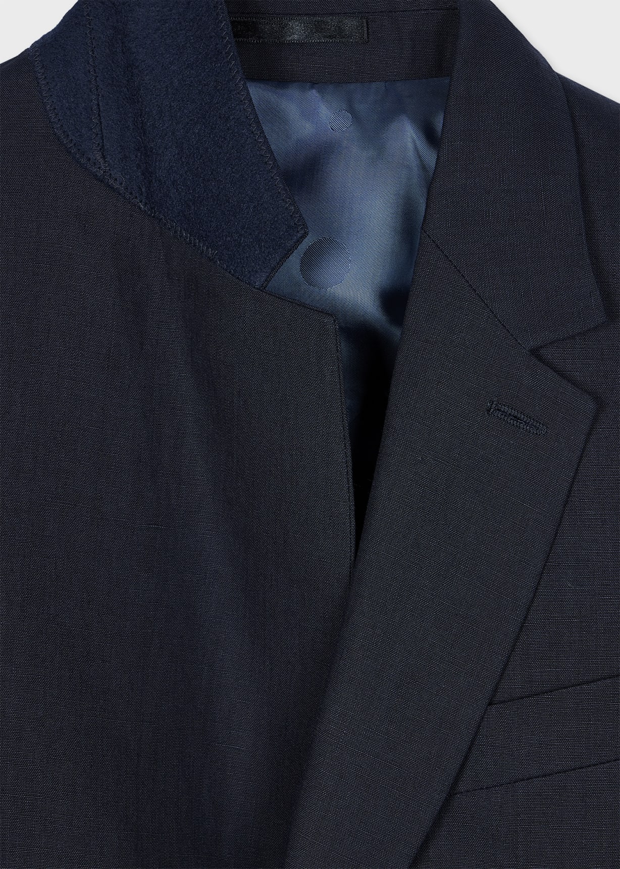 Men's Navy Linen Buggy-Lined Blazer