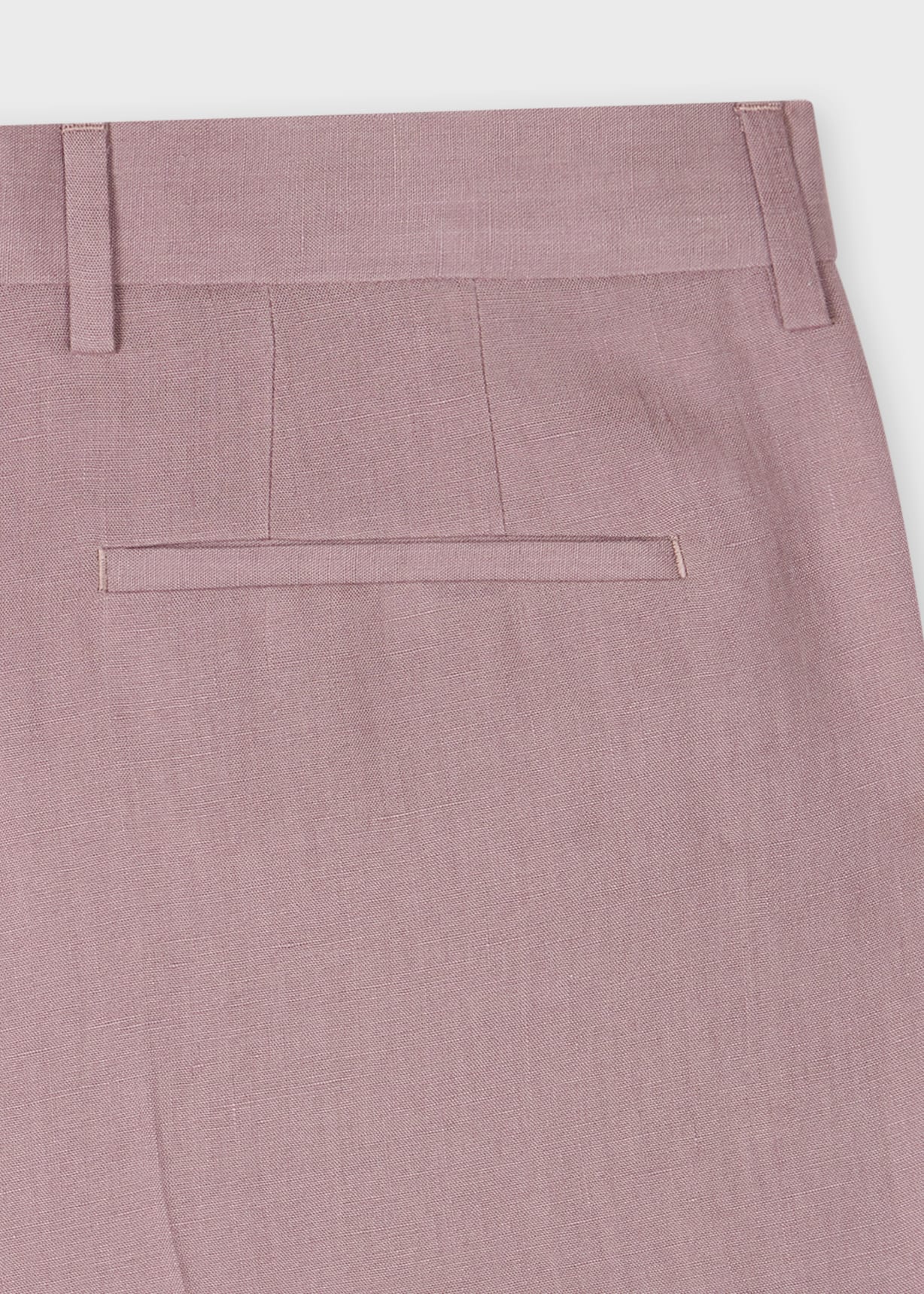Dusty Mauve Linen Tapered-Fit Trousers
