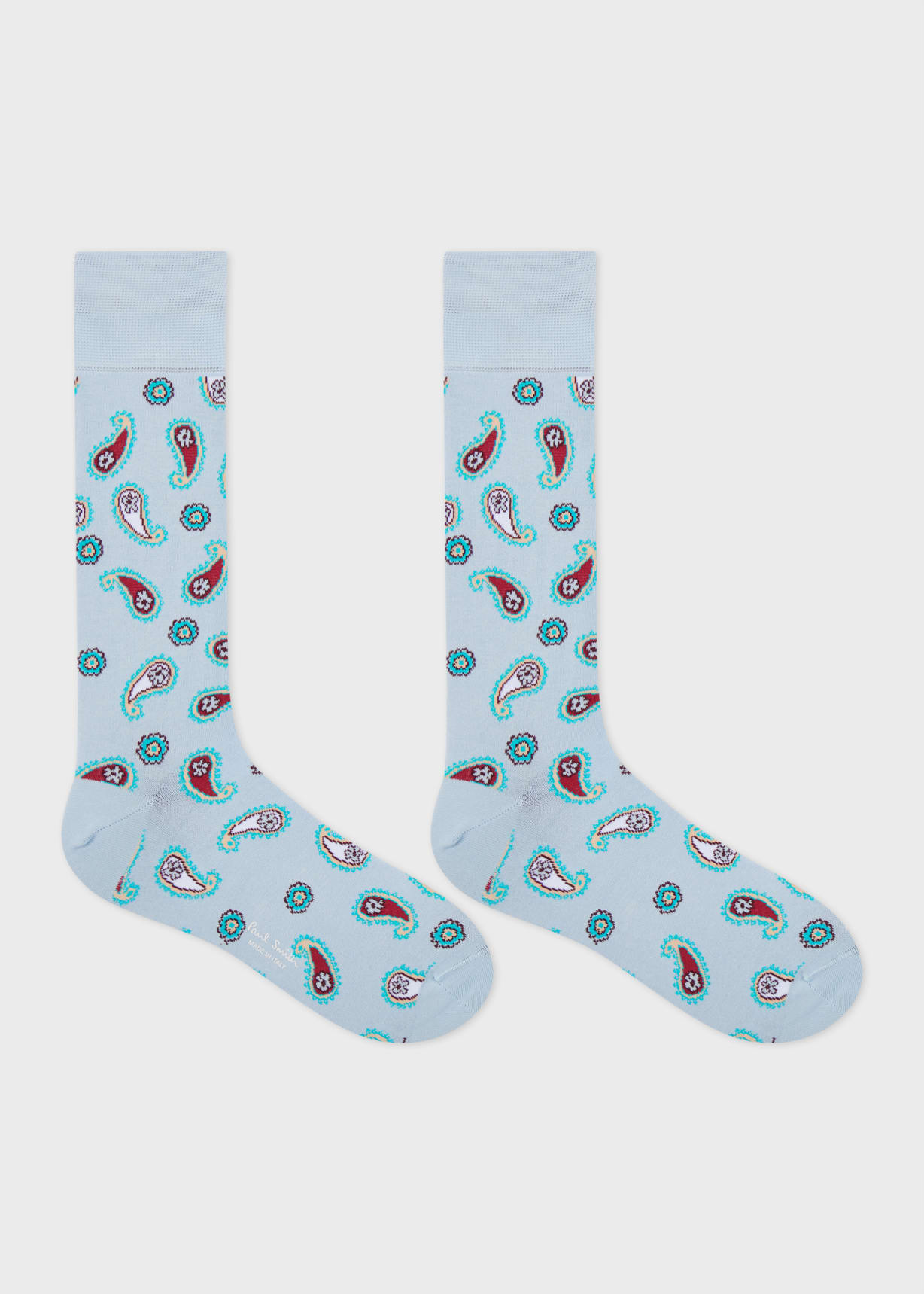 Men's Sky Blue Paisley Socks