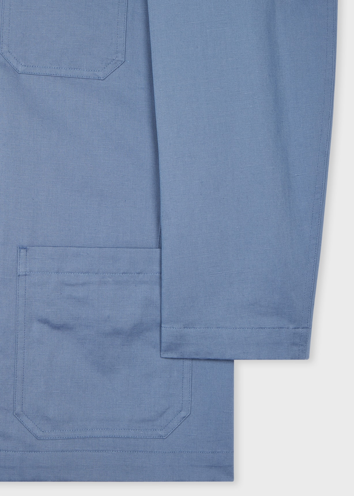 Men's Light Blue Cotton-Linen Twill Work Jacket