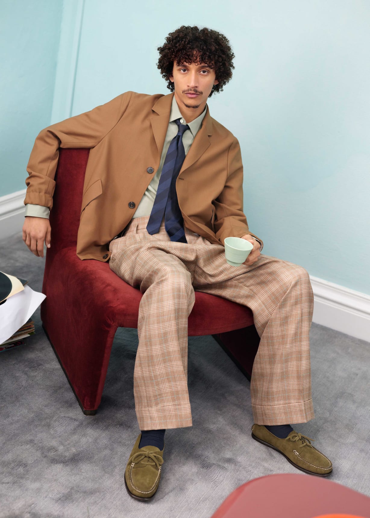 Men's Brown Fresco Wool Blouson Jacket