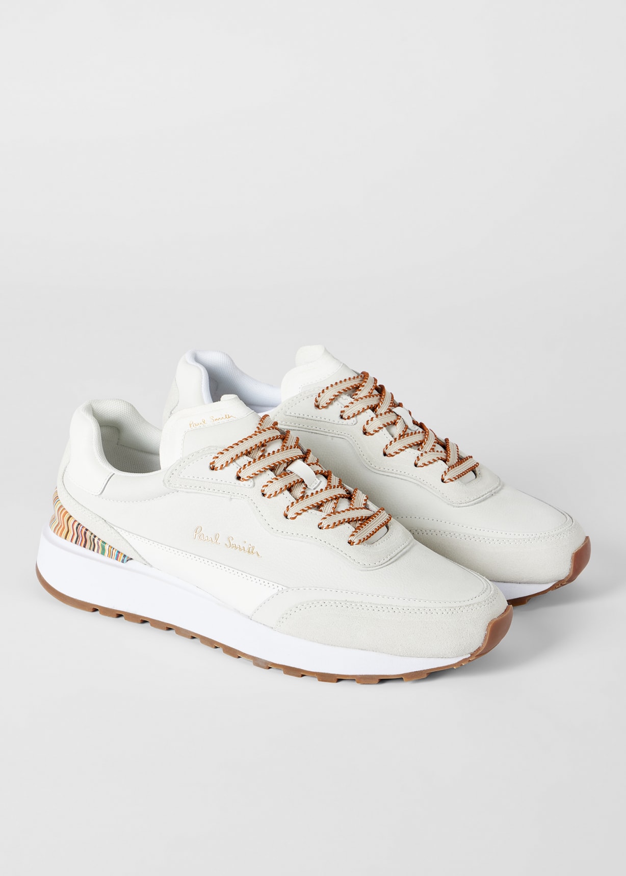 Men's White Leather 'Aston' Trainers