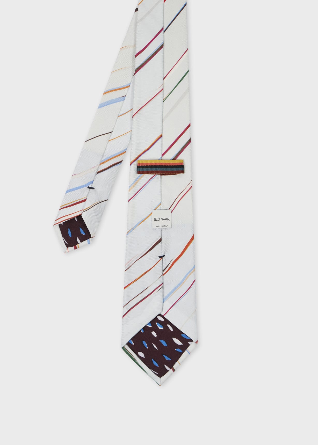 Men's Pale Blue Diagonal Pin 'Signature Stripe' Silk Tie