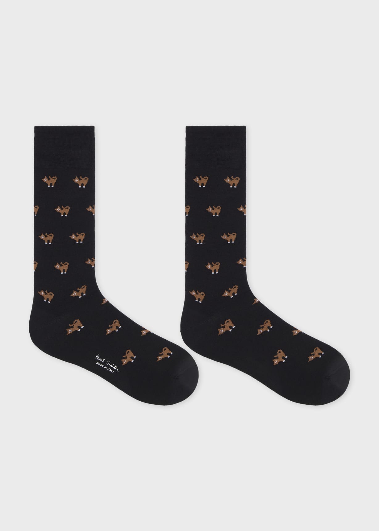 Men's Black 'Cat' Pattern Socks