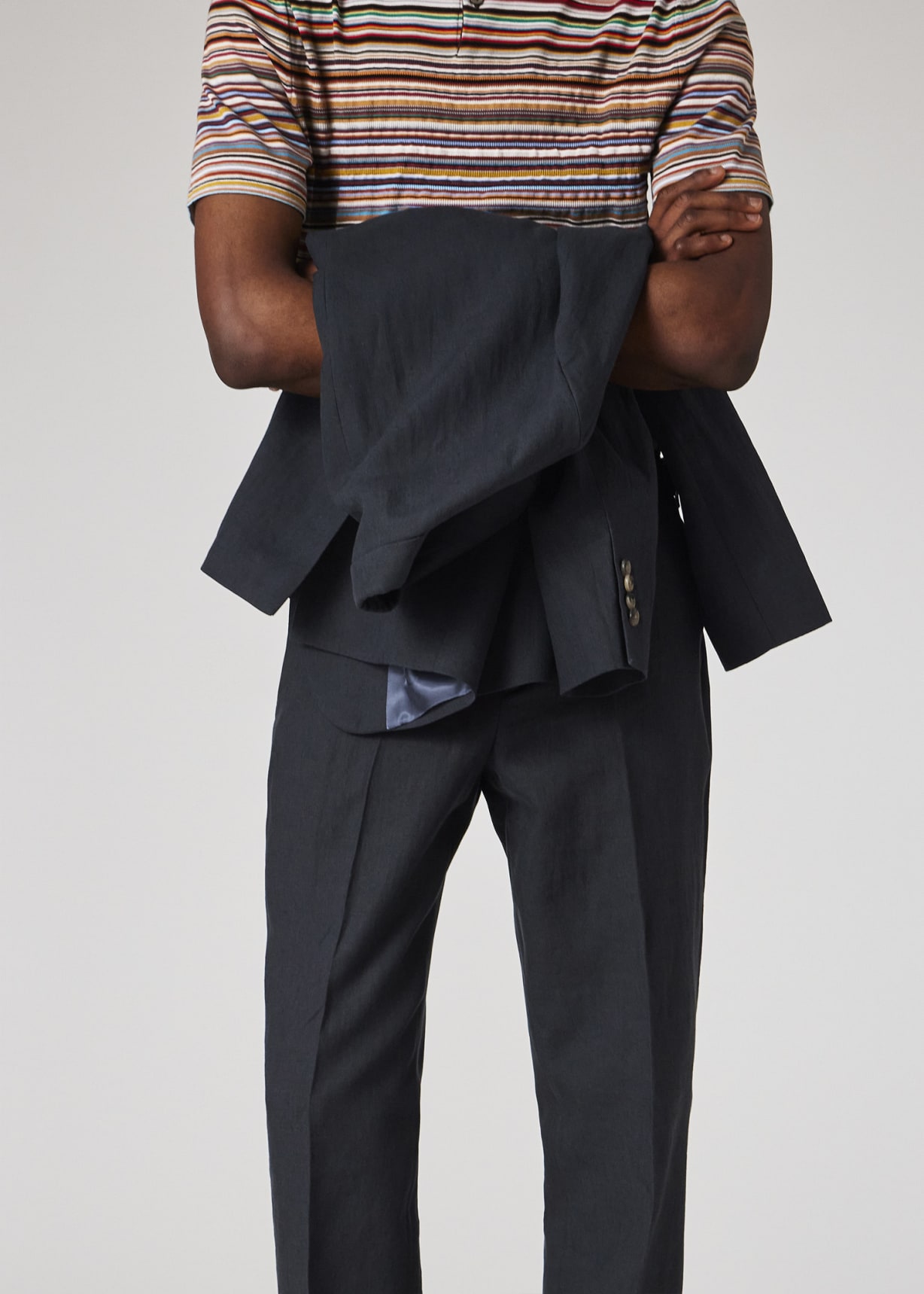 Men's Navy Linen Buggy-Lined Blazer