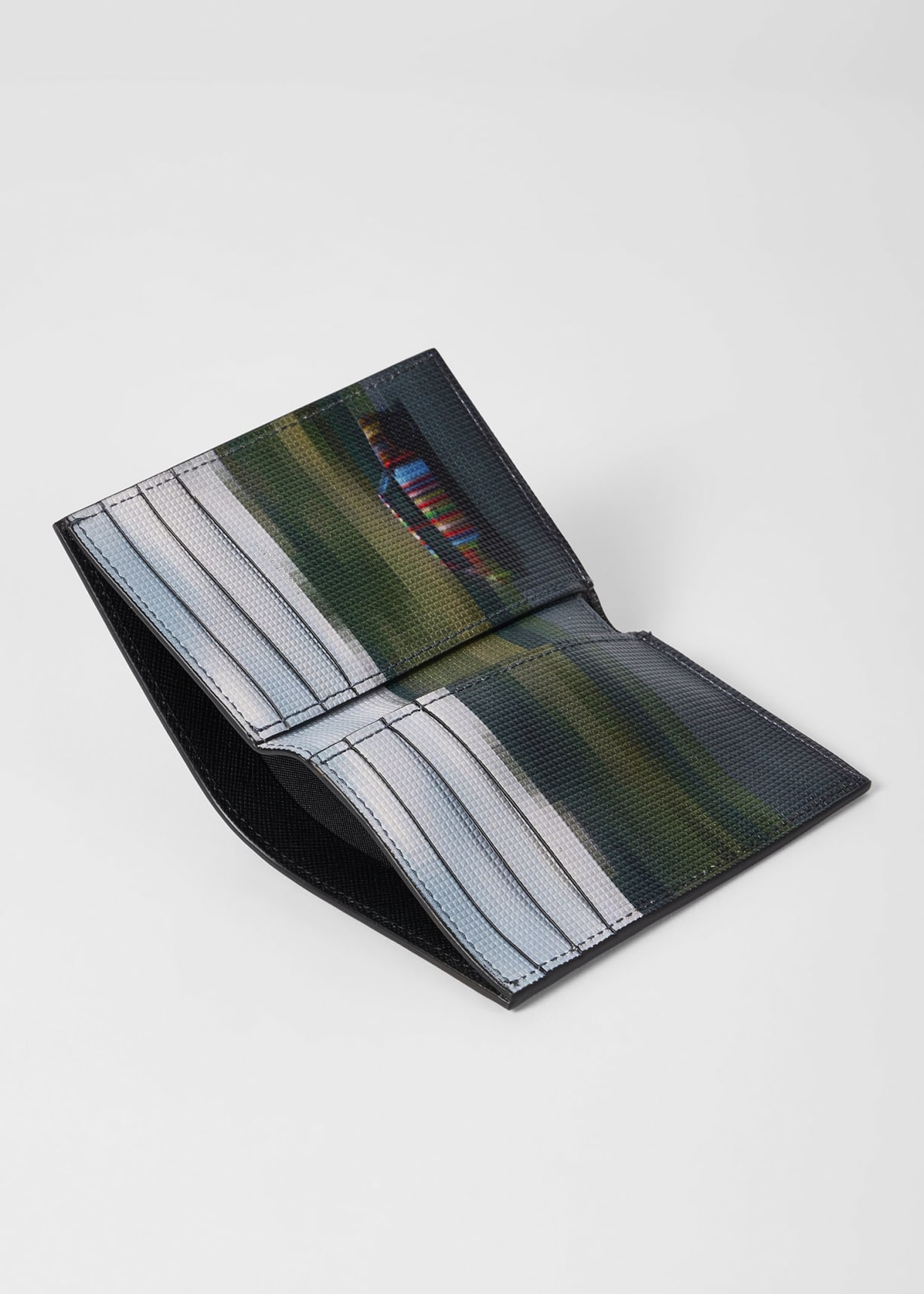 Black Leather 'Pixelated Mini' Credit Card Wallet