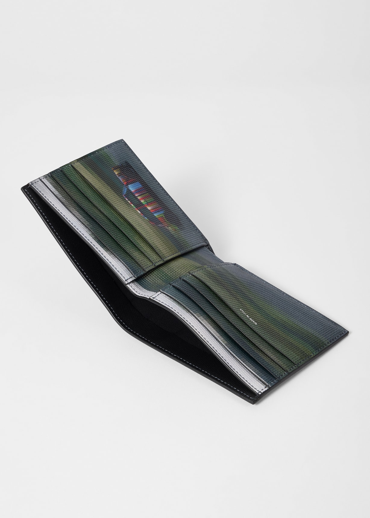 Black Leather 'Pixelated Mini' Interior Billfold Wallet