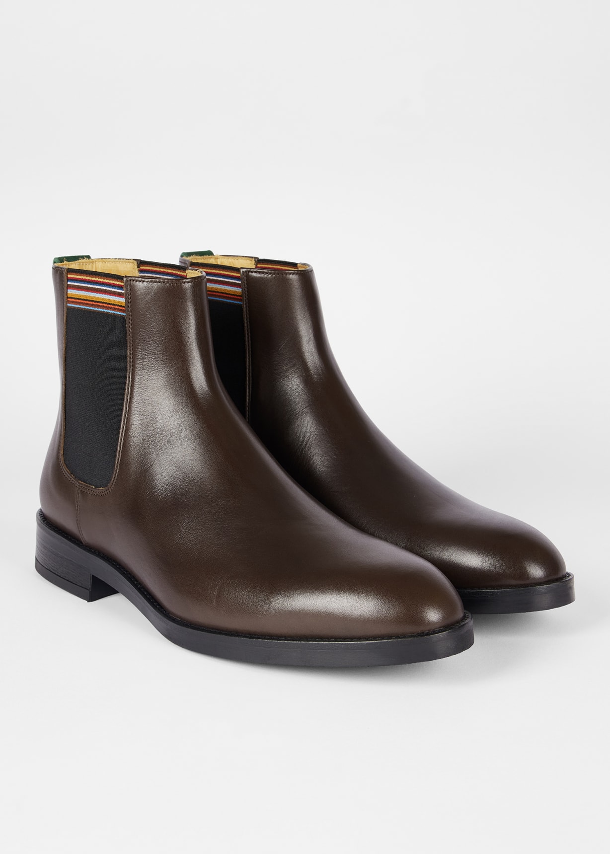 Brown Leather 'Lansing' 'Signature Stripe' Boots