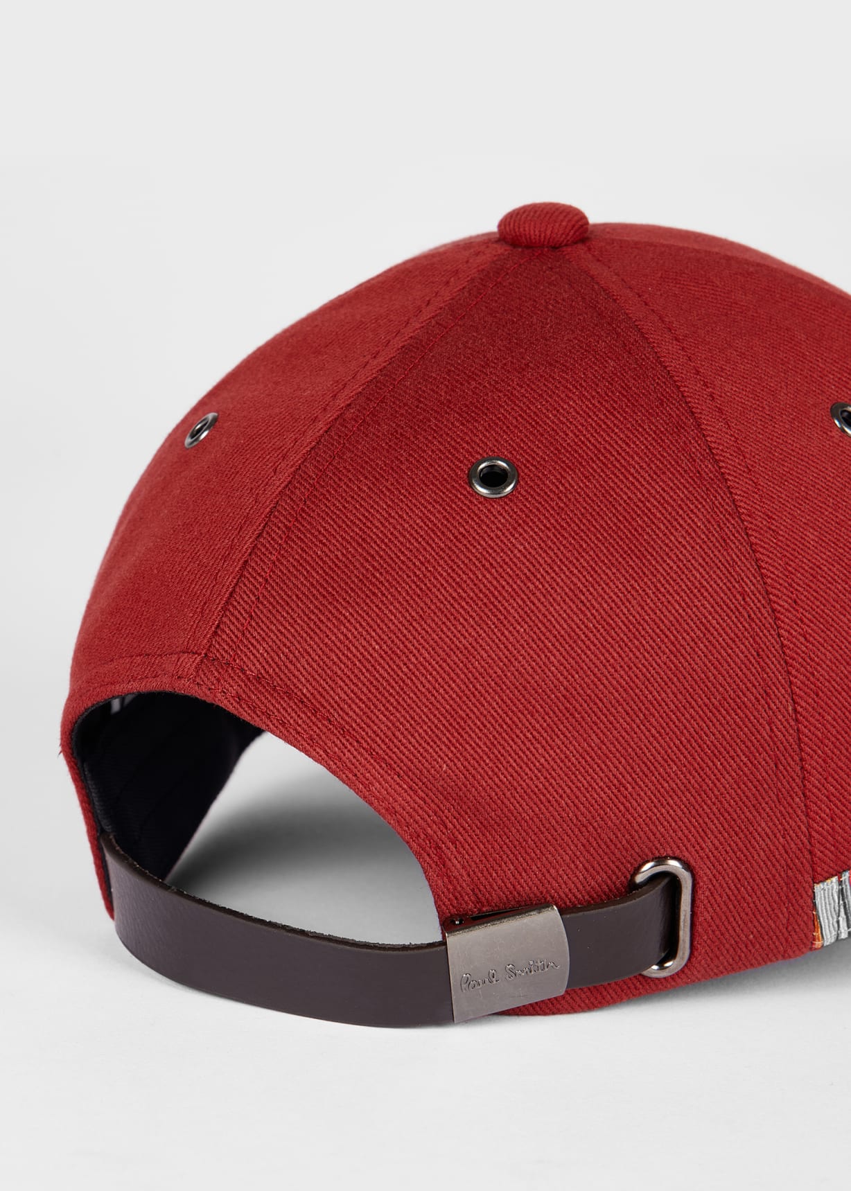Men's Burgundy 'Signature Stripe' Trim Baseball Cap