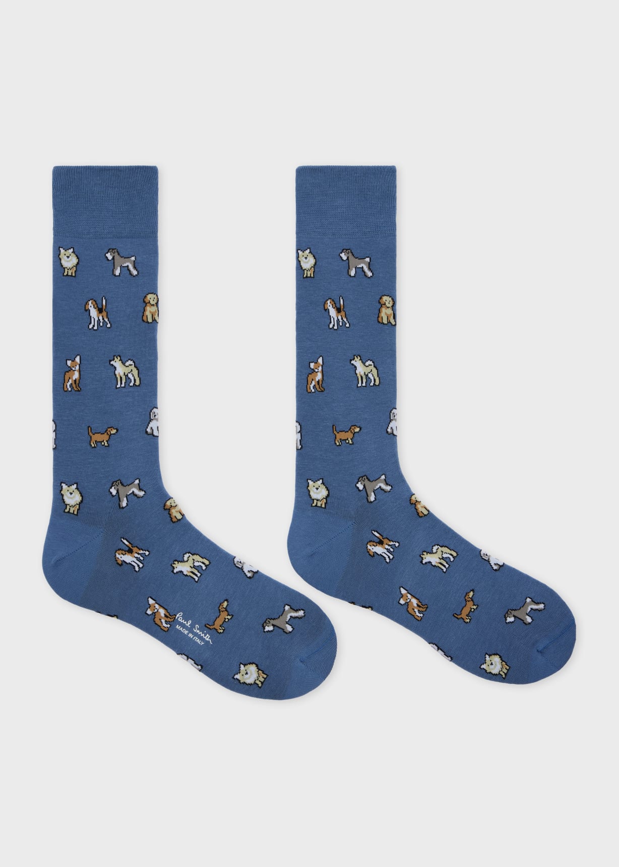 Blue Cotton-Blend 'Dogs' Socks