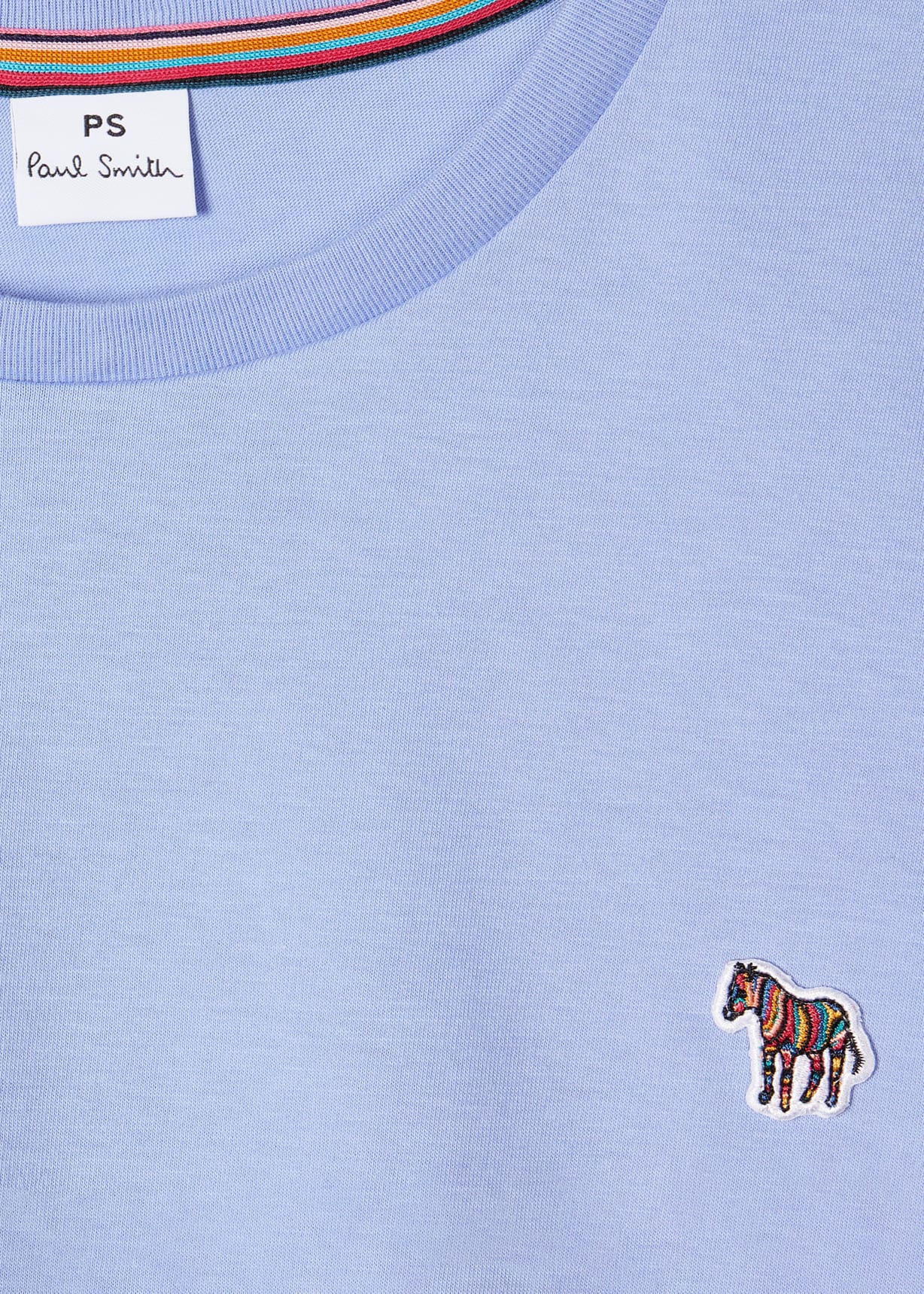 Women's Powder Blue Zebra Logo Cotton T-Shirt